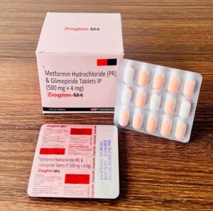 Metformin Hydrochloride (PR) & Glimepiride Tablets IP(500 mg + 4mg ...