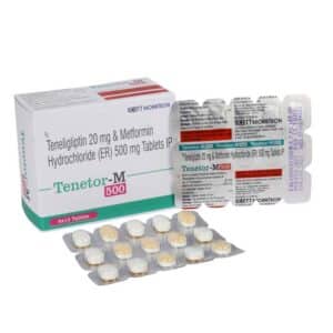 Teneligliptin 20mg & Metformin Hydrochloride (ER) 500mg Tablets IP